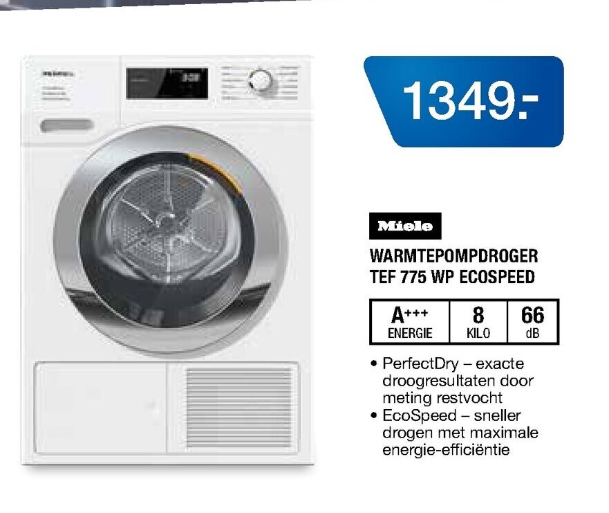 Warmtepompdroger TEF 775 WP Ecospeed aanbieding bij Electroworld