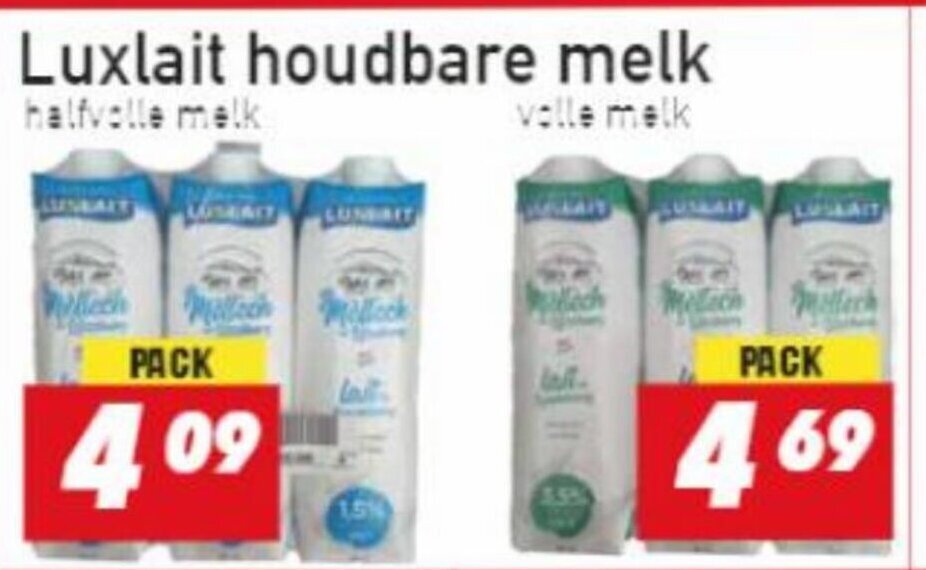 Luxlait houdbare melk aanbieding bij Tanger Markt