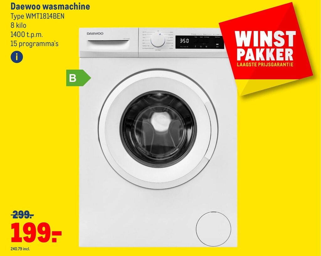 Daewoo wasmachine Type WMT1814BEN aanbieding bij Makro
