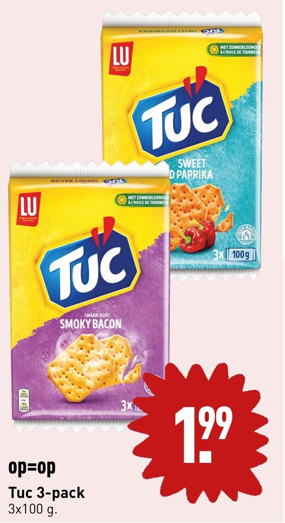 Tuc 3-pack 3 x 100g aanbieding bij ALDI