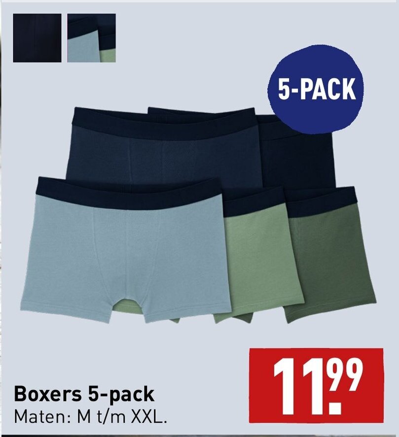 Boxers 5-pack aanbieding bij ALDI