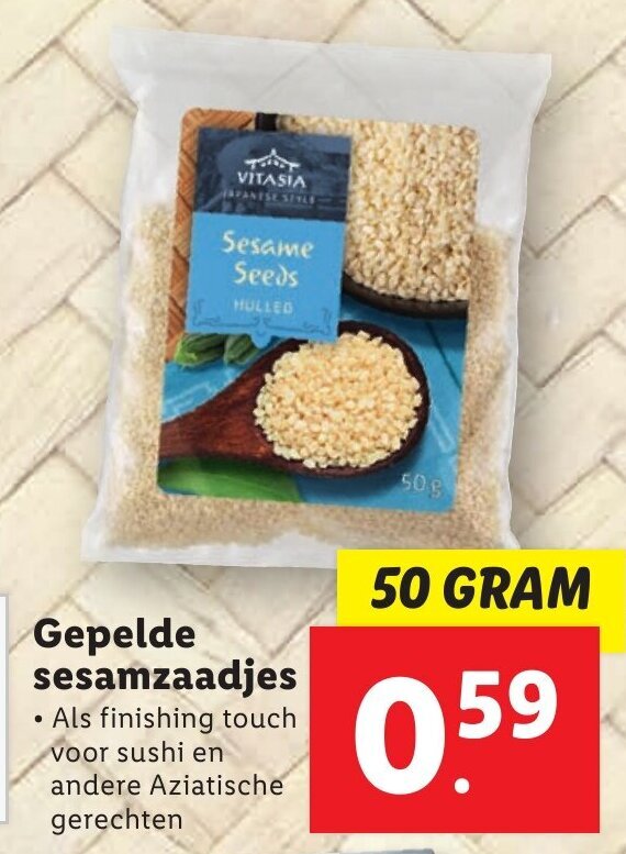 Gepelde sesamzaadjes 50g aanbieding bij Lidl