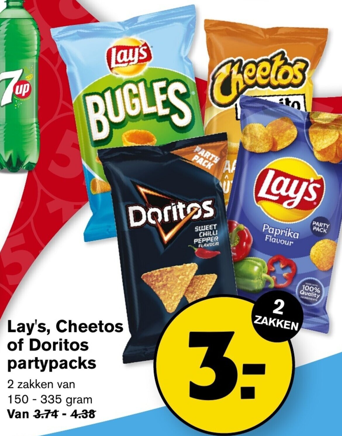 Lay's, Cheetos of Doritos partypacks 2 zakken van 150 - 335 gram ...