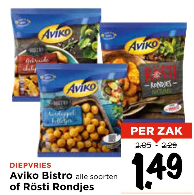 Aviko Bistro of Rösti Rondjes aanbieding bij Vomar