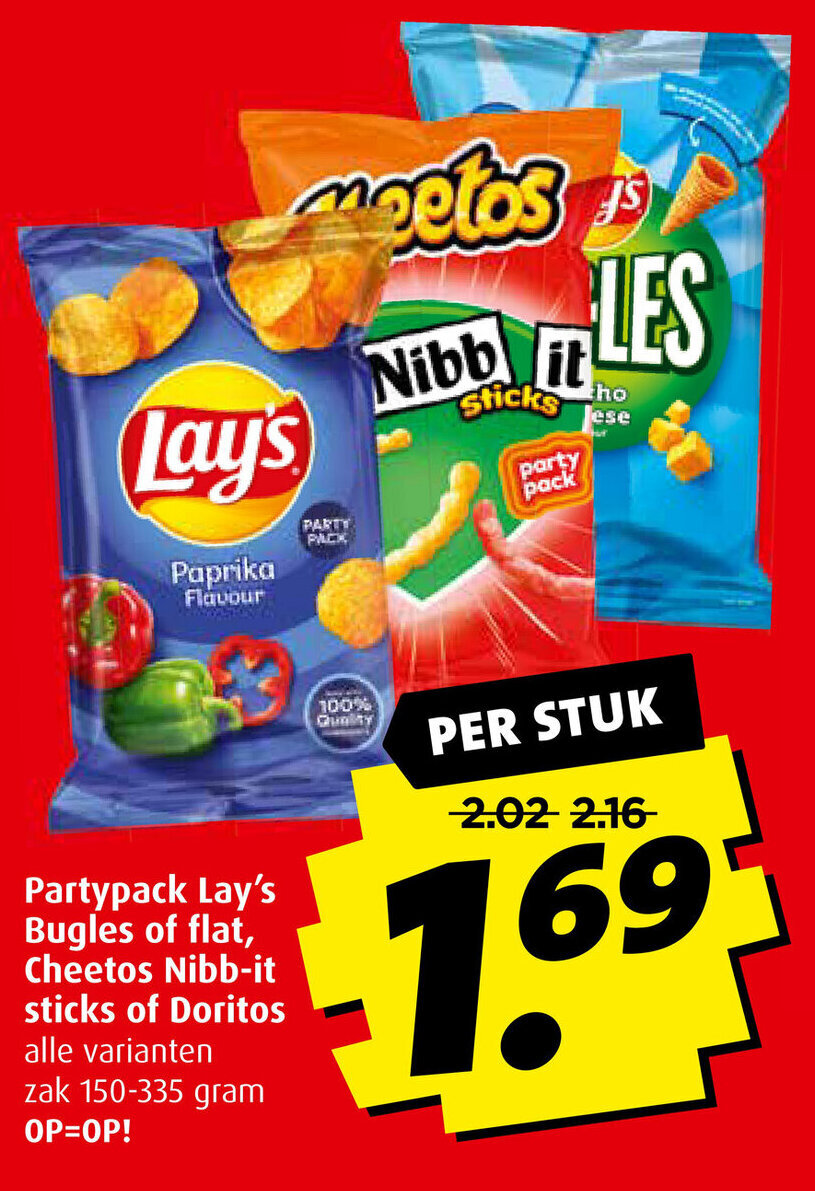 Partypack Lay's Bugles of flat, Cheetos Nibb-it sticks of Doritos 150 ...