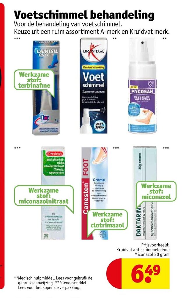 Voetschimmel behandeling aanbieding bij Kruidvat