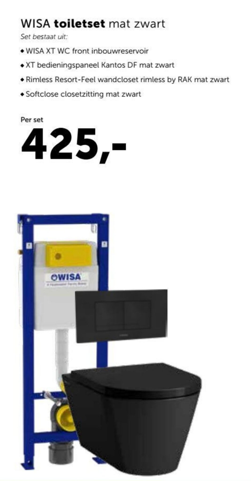WISA Toiletset XT WC mat zwart aanbieding bij Bouwcenter