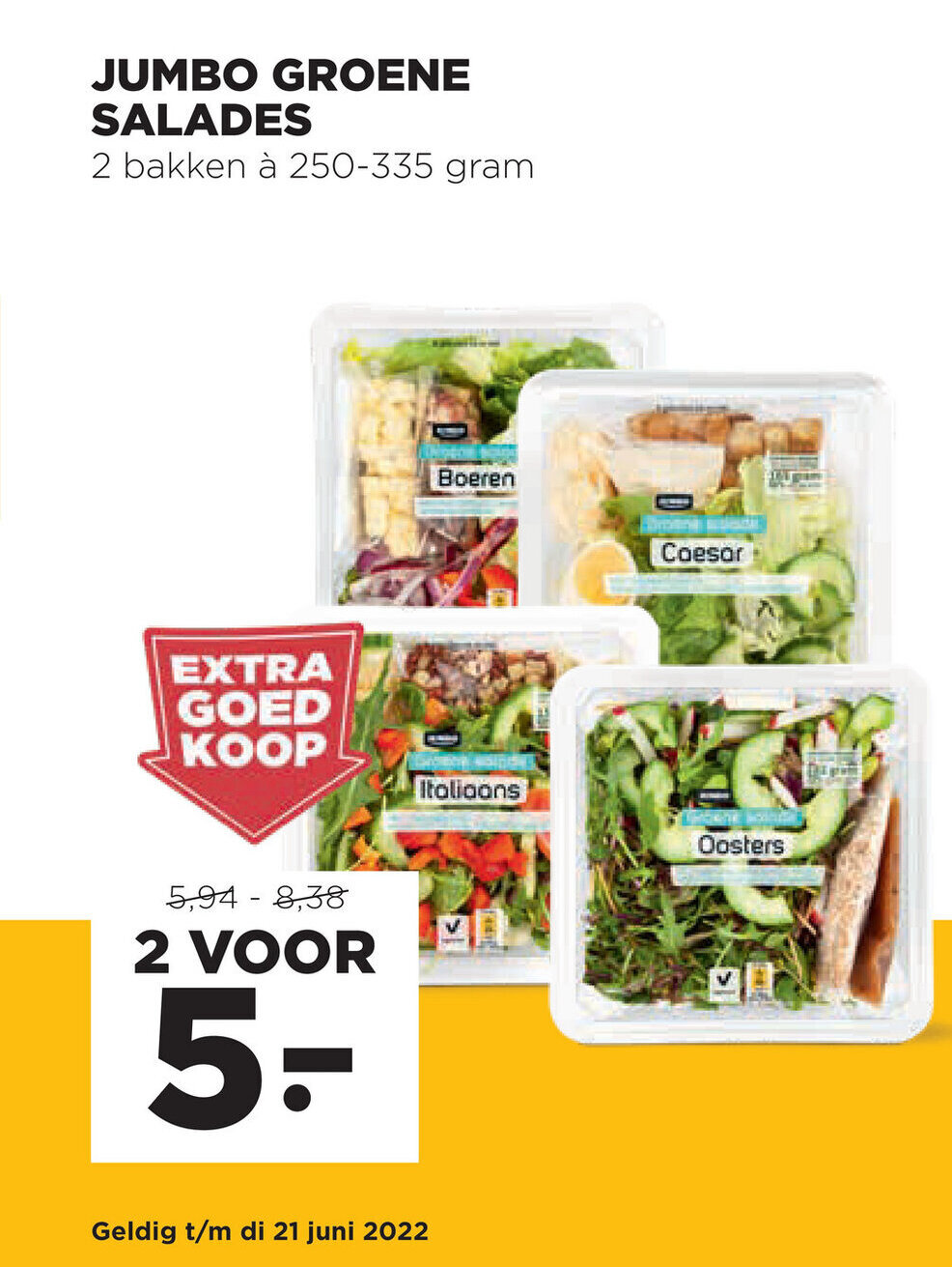 Groene Salades 250-335 gram aanbieding bij Jumbo