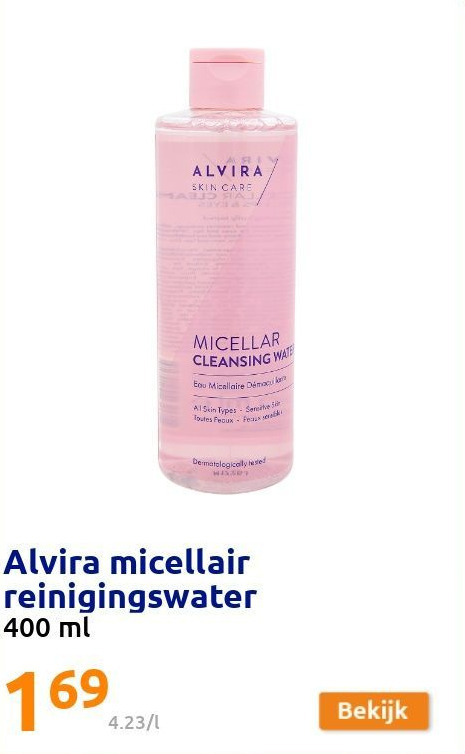 Alvira micellair reinigingswater 400 ml aanbieding bij Action