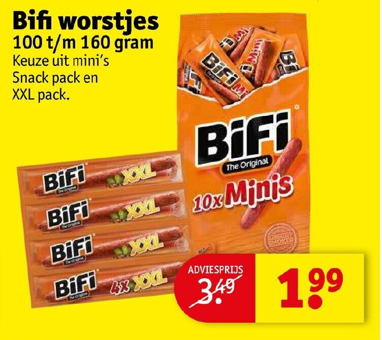 Bifi worstjes 160 gram aanbieding bij Kruidvat