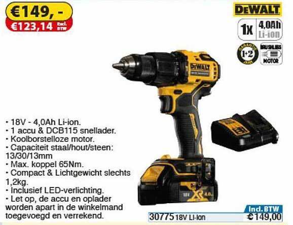 Dewalt Boormachine aanbieding bij Toolstation