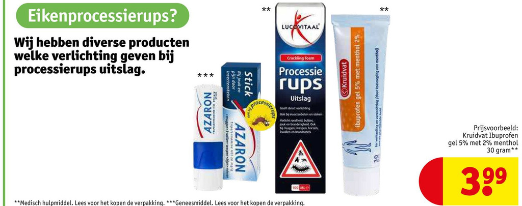 Wij hebben diverse producten welke verlichting geven bij processierups ...