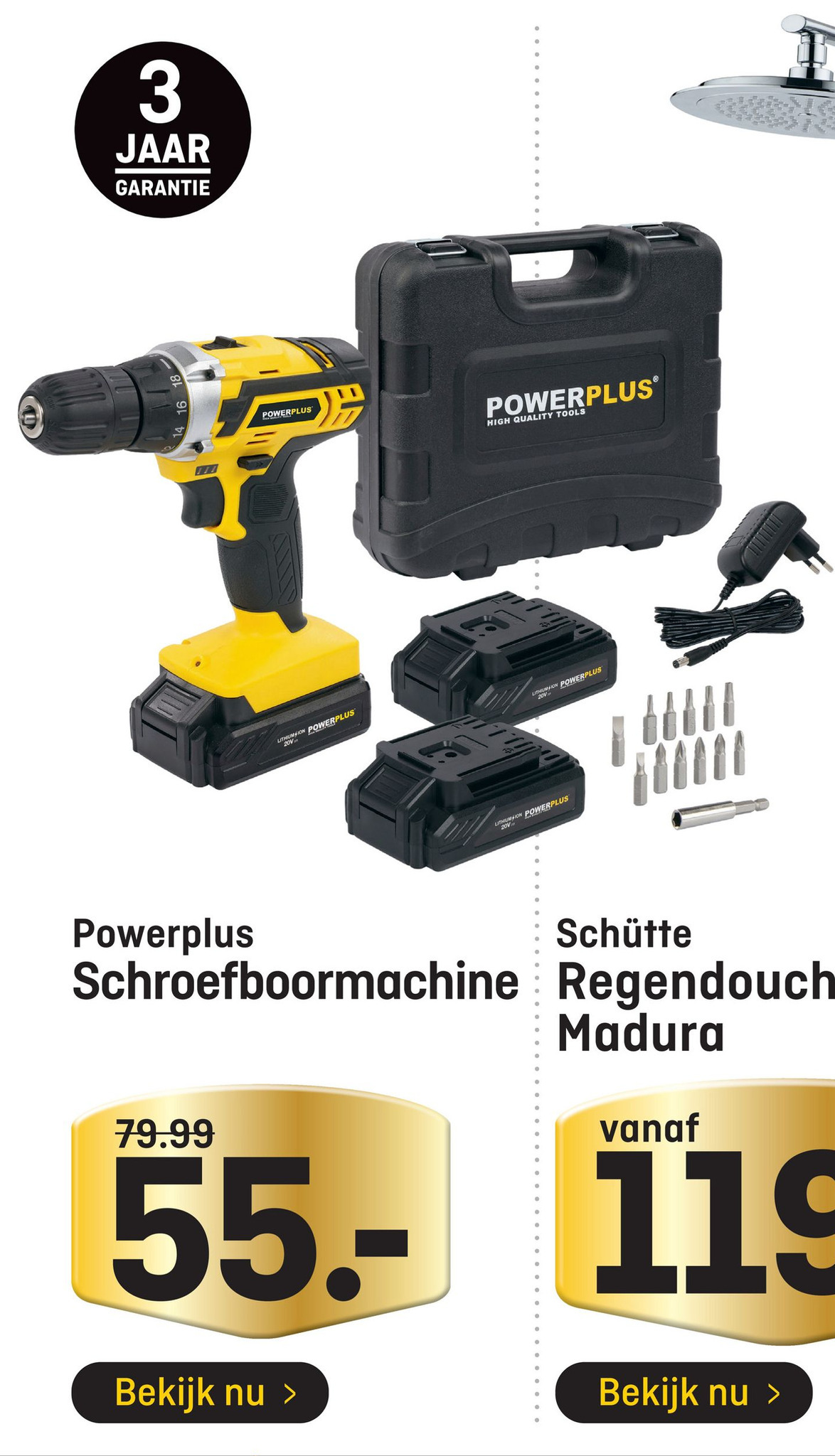 Powerplus Schroefboormachine aanbieding bij Hubo