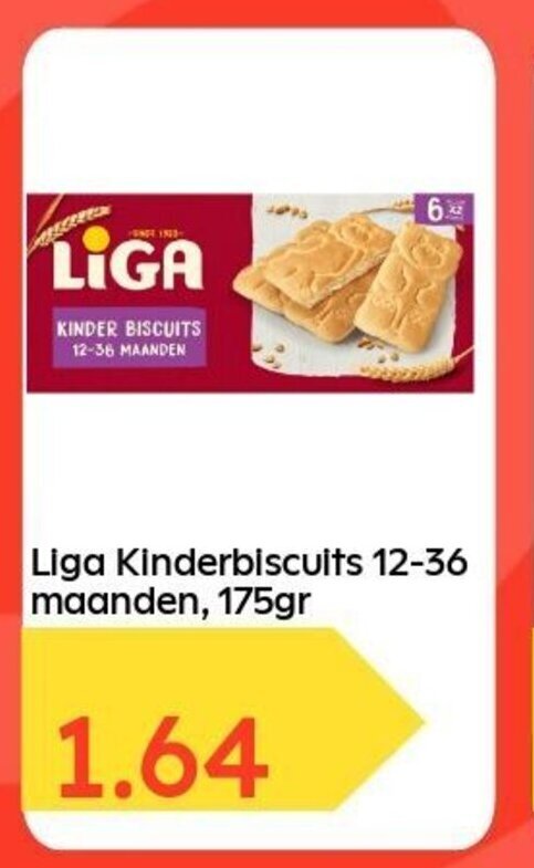 Liga Kinderbiscuits 12-36 maanden, 175gr aanbieding bij Ochama