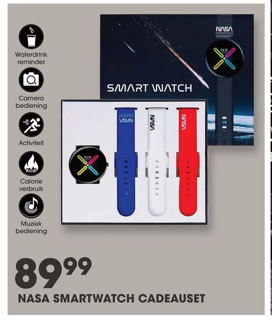 Nasa smartwatch cadeauset aanbieding bij Lucardi