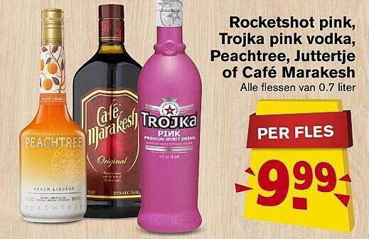 Rocketshot Pink, Trojka Pink Vodka, Peachtree, Juttertje Of Café ...