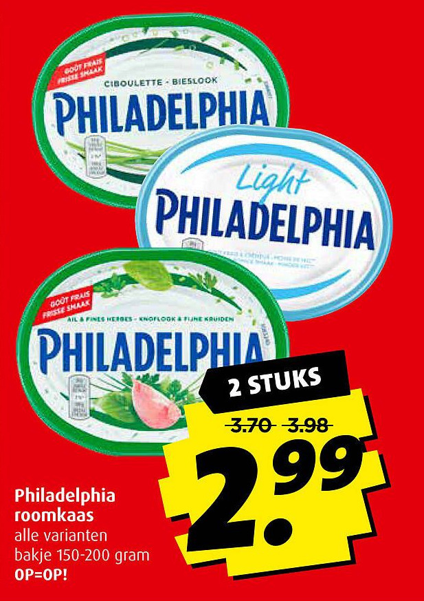 Philadelphia roomkaas aanbieding bij Boni