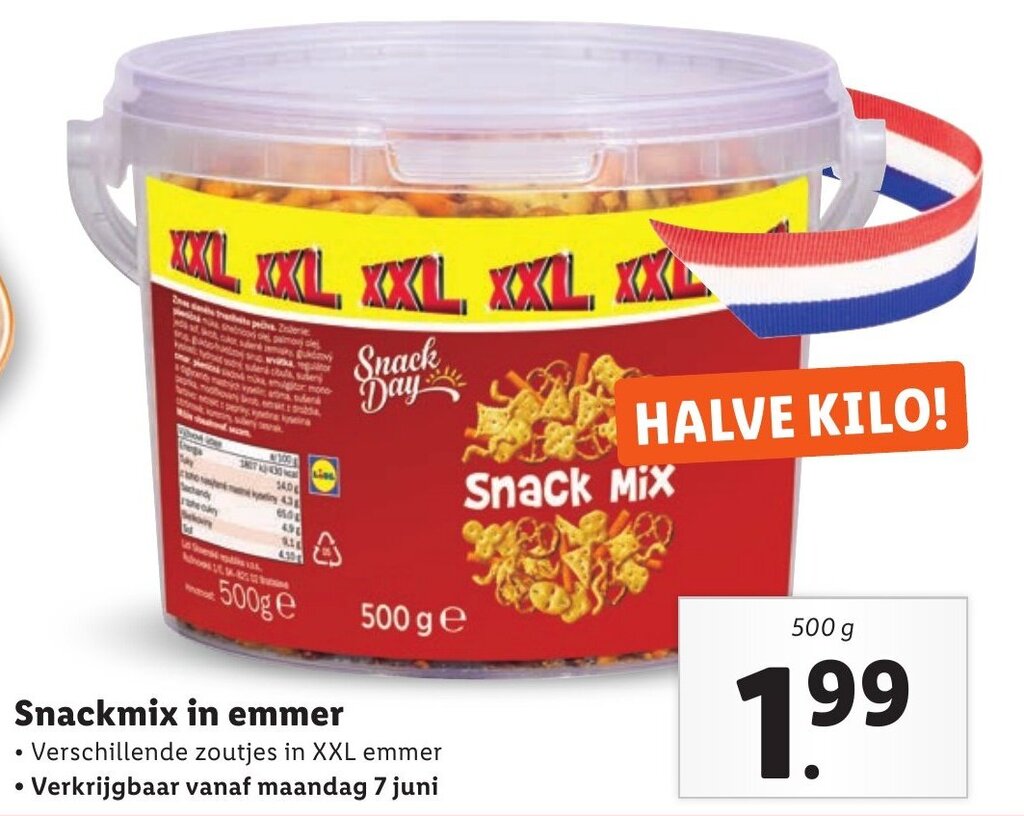 Snackmix in emmer 500 gr aanbieding bij Lidl