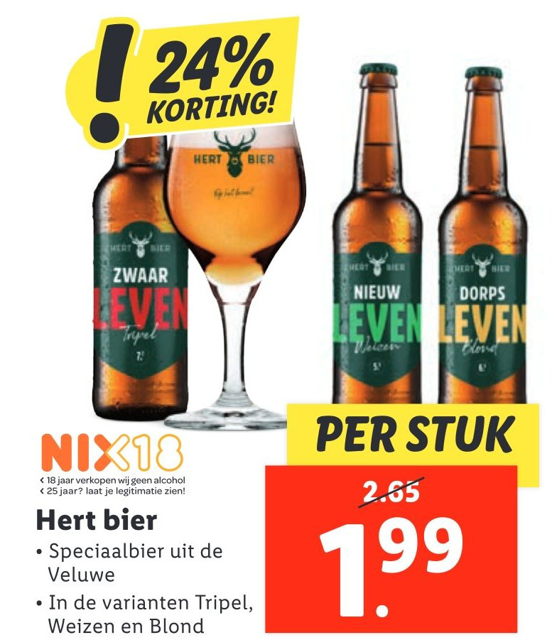 Hert bier aanbieding bij Lidl