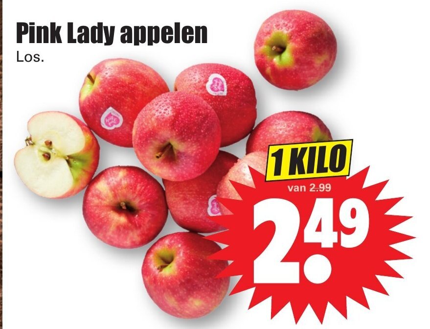 Pink Lady appelen 1kg aanbieding bij Dirk