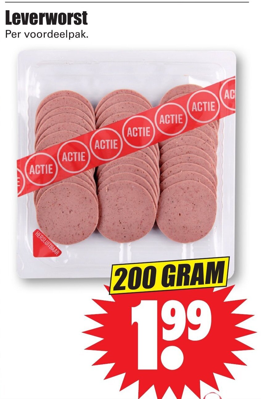 Leverworst 200g aanbieding bij Dirk