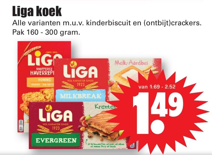 Liga koek aanbieding bij Dirk