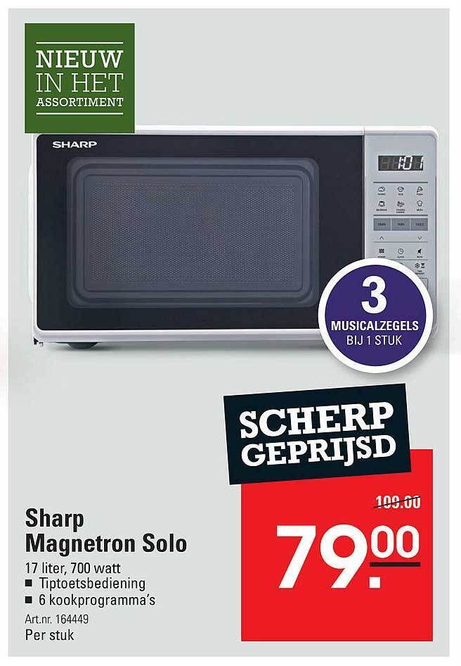 Sharp Magnetron SOlo aanbieding bij Sligro