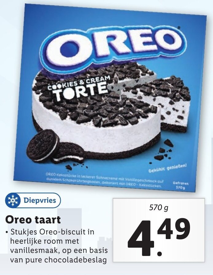 Oreo taart 570 gr aanbieding bij Lidl