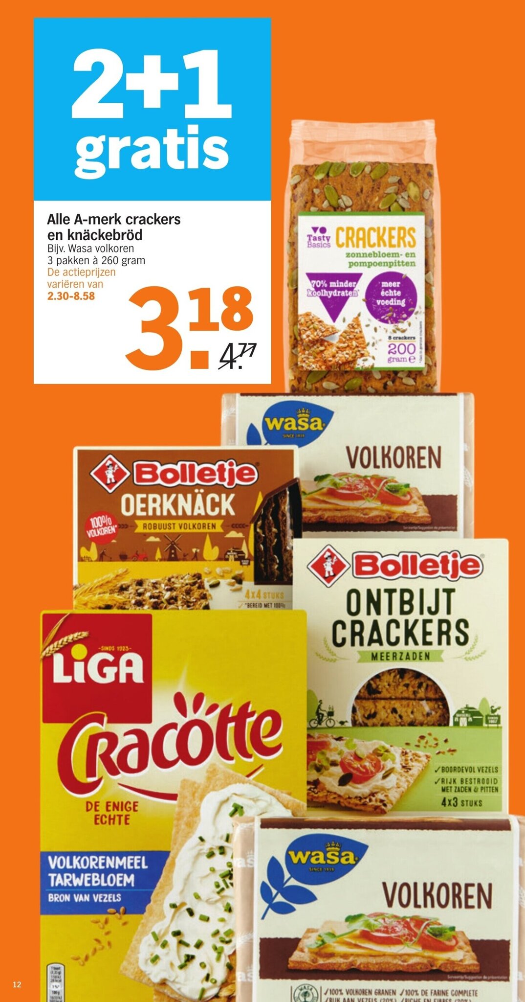 A-merk crackers en knackebrod aanbieding bij Albert Heijn