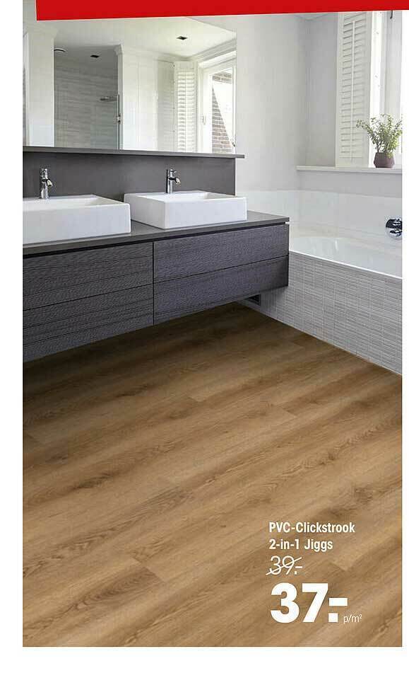 Pvc-clickstrook 2-in-1 jiggs aanbieding bij Kwantum