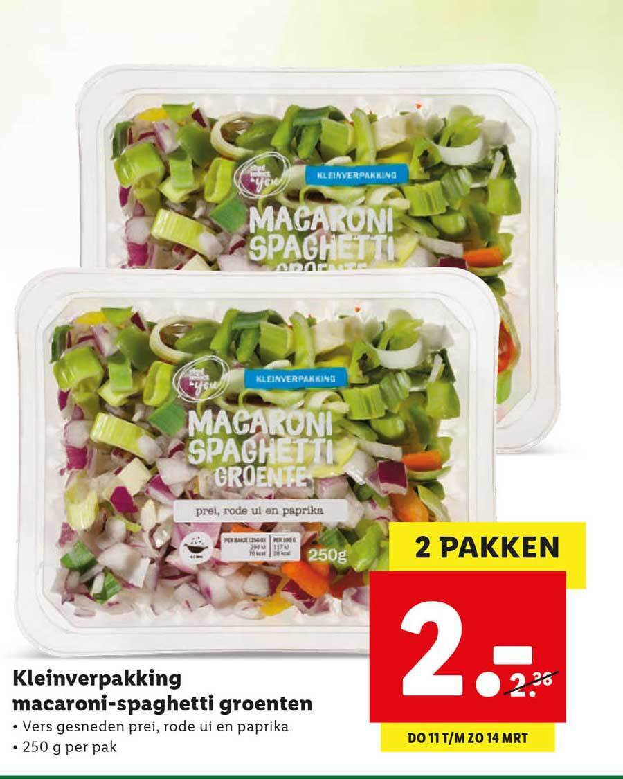 Kleinverpakking Macaroni-Spaghetti Groenten 200g aanbieding bij Lidl