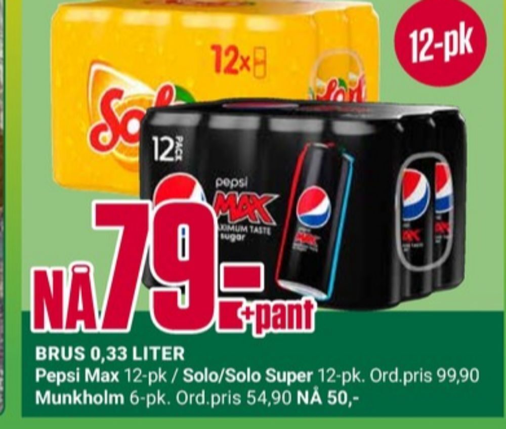 Pepsi max brus tilbud hos Europris