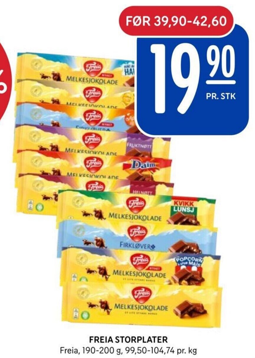 Freia Storplater tilbud hos Rema 1000