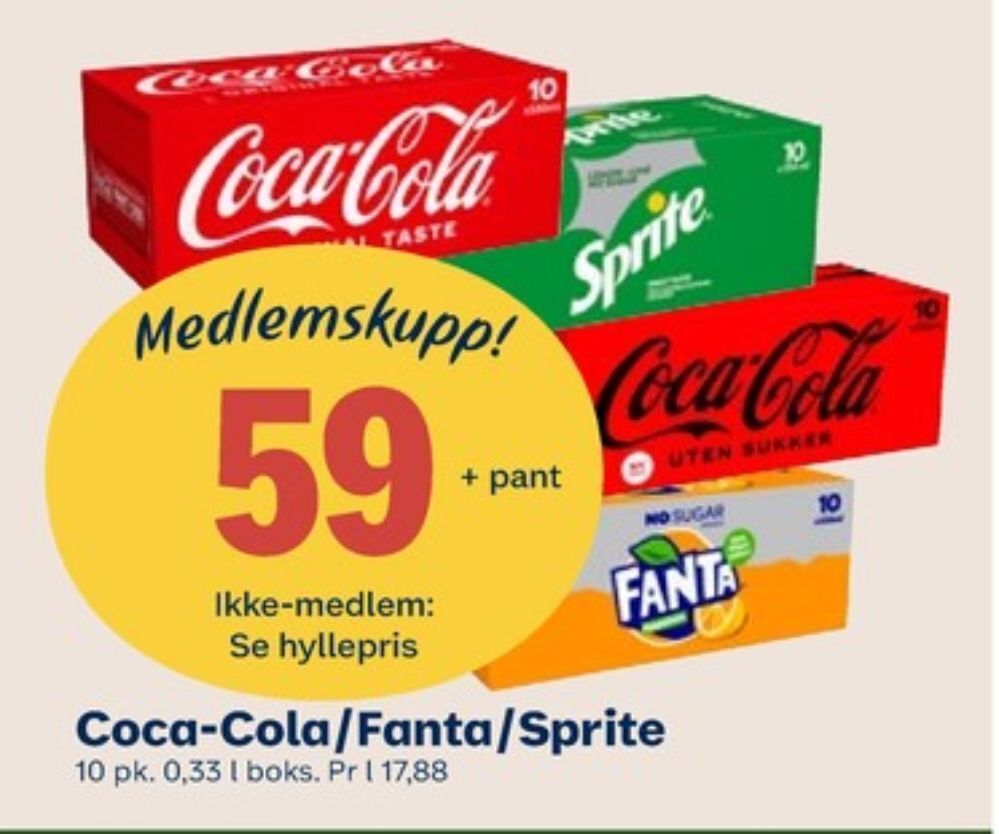 Coca-cola brus tilbud hos Coop Mega