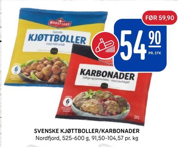 Svenske kjøttboller/karbonader tilbud hos Rema 1000
