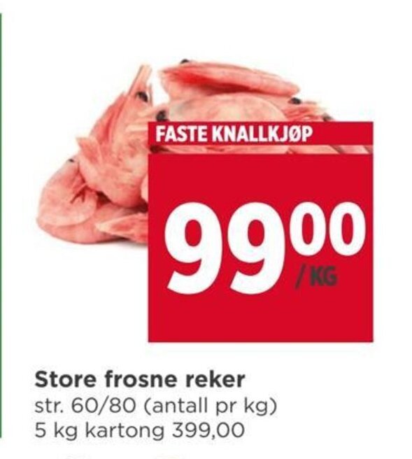 Store frosne reker tilbud hos Meny