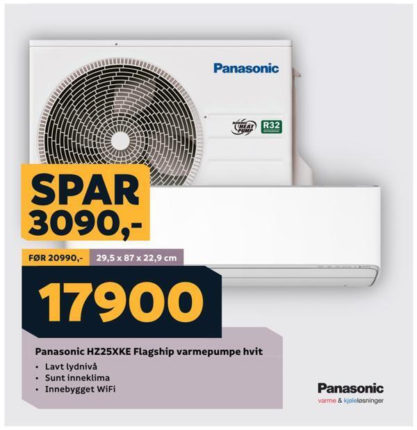 Panasonic hz25xke flagship varmepumpe hvit tilbud hos Megaflis