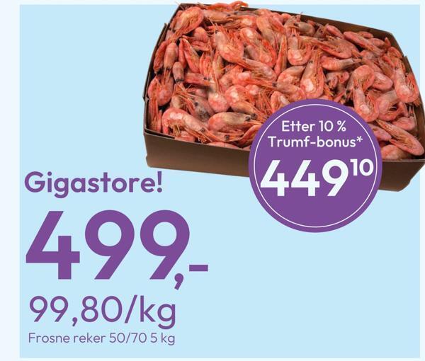 Frosne reker 50/70 tilbud hos Gigaboks