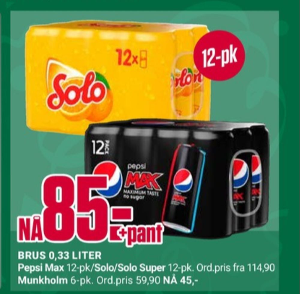 Pepsi max brus tilbud hos Europris