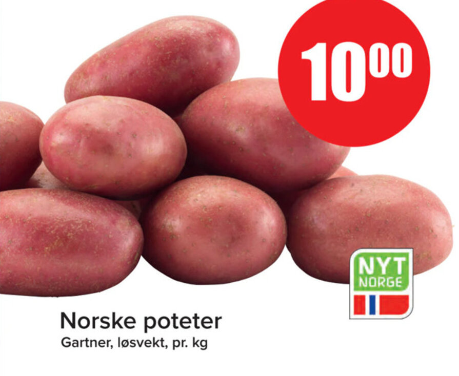 Norske poteter tilbud hos Spar