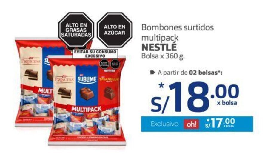 Nestle Bombones surtidos multipack Bolsa x 360g oferta en Makro
