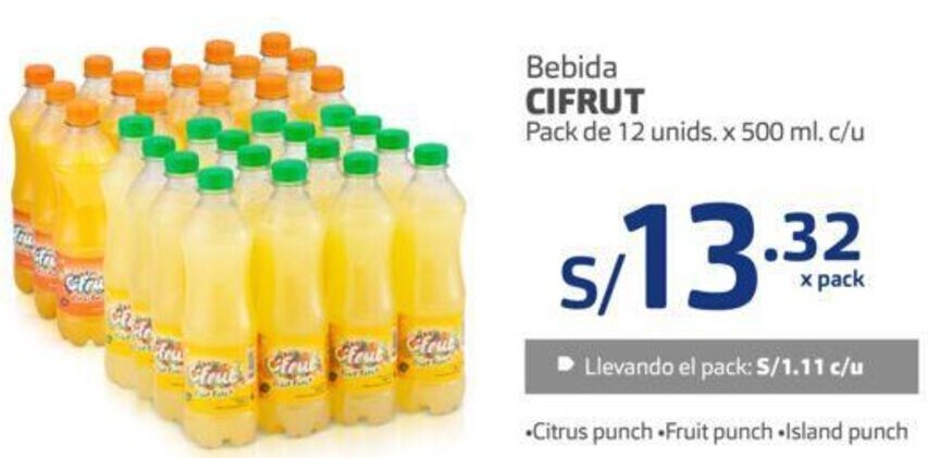 Bebida Cifrut 12 Unids x 500ml c/u oferta en Makro