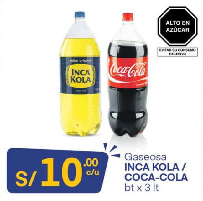 Inca Kola/Coca-Cola Gaseosa 3lt oferta en Mass