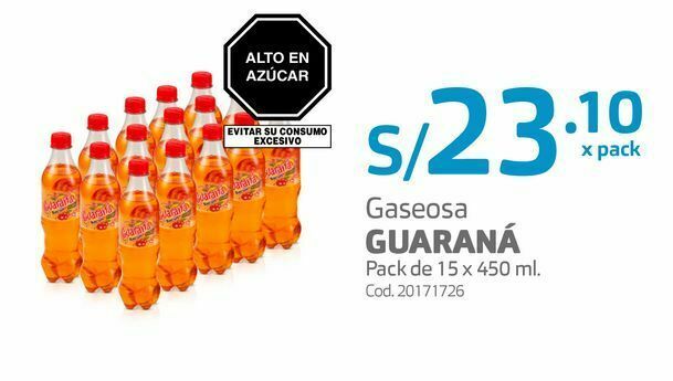 Gaseosa guaraná pack de 15 x 450 ml. oferta en Makro