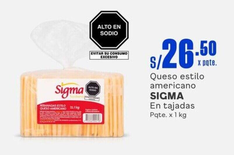 Queso estilo americano SIGMA En tajadas Pqte. x 1 kg oferta en Makro