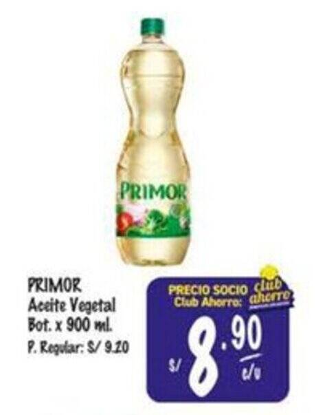 PRIMOR Aceite Vegetal 900 ml oferta en MaxiAhorro