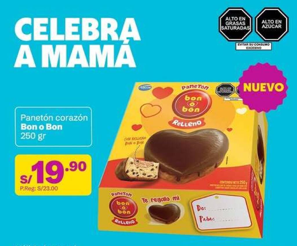 Panetón corazón Bon o Bon 250 g oferta en Tambo