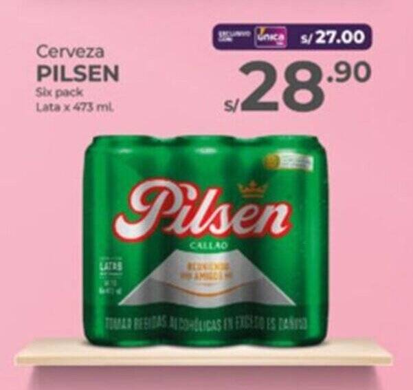 Cerveza PILSEN Six pack Lata 473 ml oferta en Vega