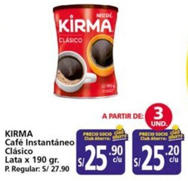 Kirma café instantáneo clásico 190 g oferta en Mayorsa