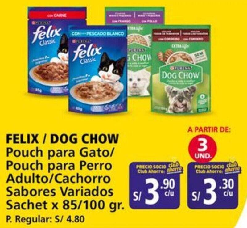 Felix / dog chow pouch para gato/ pouch para perro adulto/cachorro ...